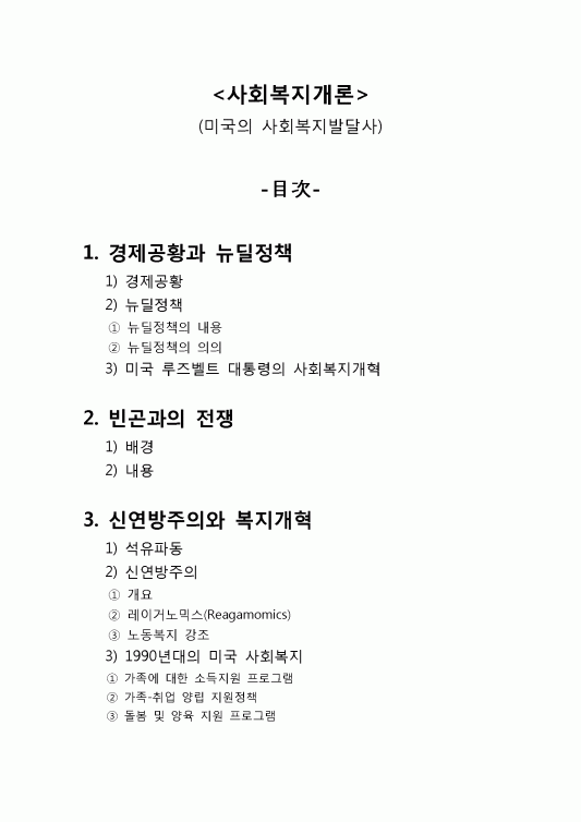 [사회복지개론] 미국의 사회복지발달사