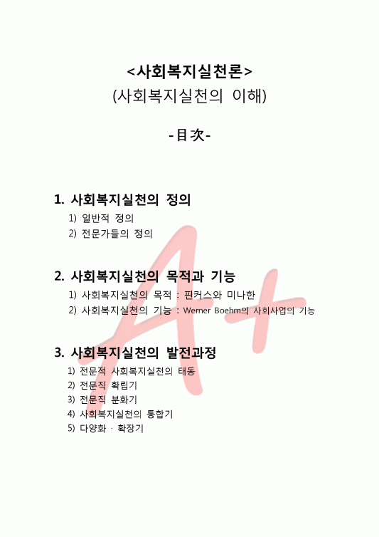 사회복지실천의 정의