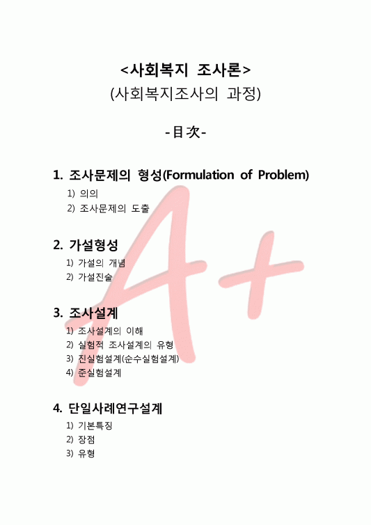 사회복지조사의 과정