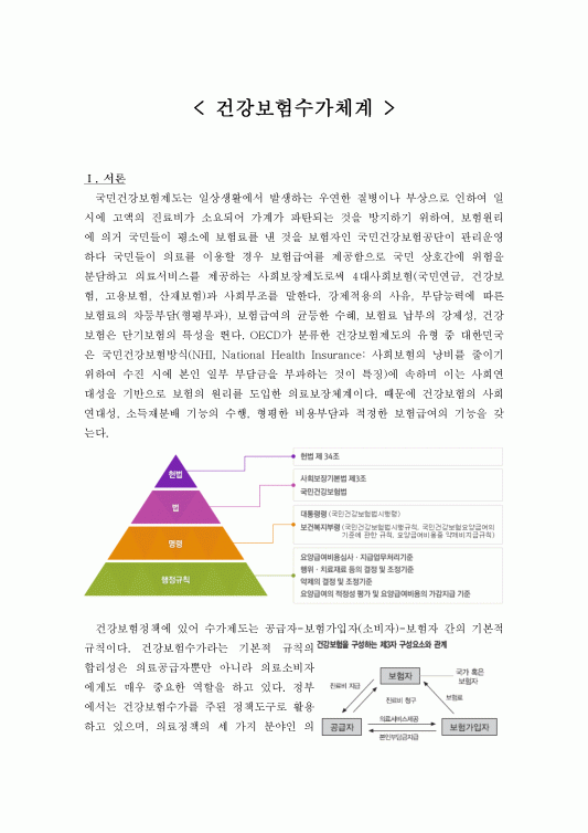 건강보험수가체계 보고서