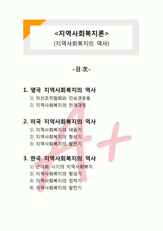지역사회복지의 역사 [분석/조사]