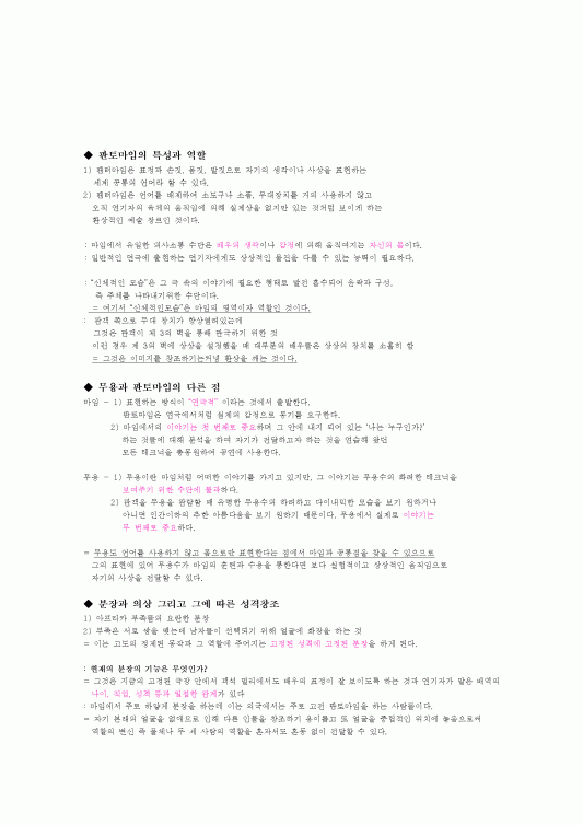 판토마임의 이해