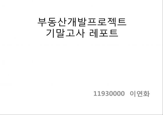 부동산 개발 프로젝트