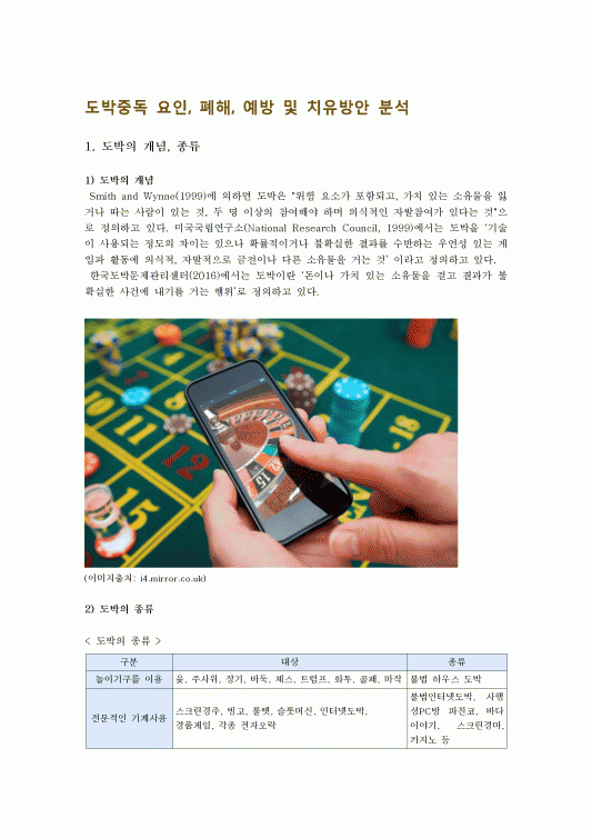[도박중독] 도박중독 요인, 폐해, 예방 및 치유방안 분석 - 도박중독 요인, 폐해, 도박중독 예방치유방안
