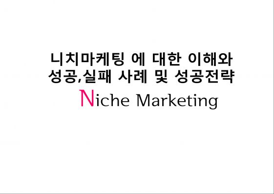 니치마케팅 에 대한 이해와 성공,실패 사례 및 성공전략