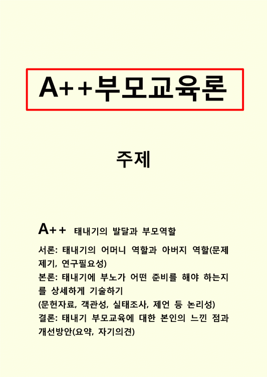 부모교육론_태내기의 발달과 부모역할
