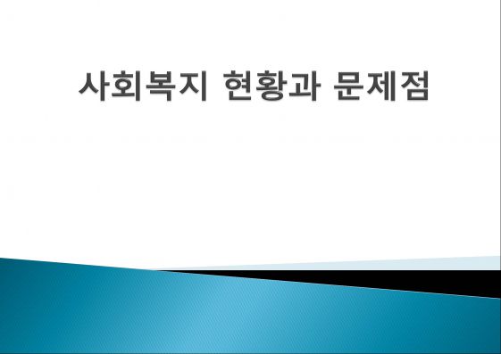사회복지 현황과 문제점