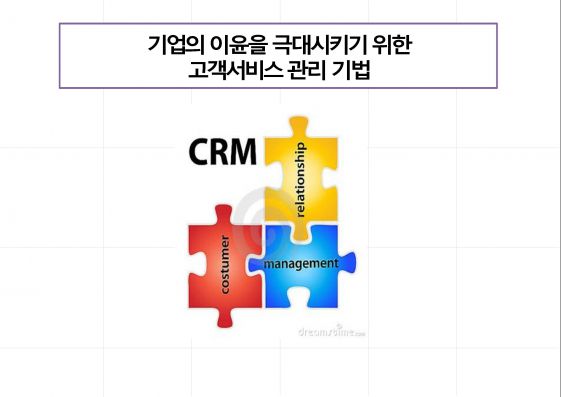 기업의 이윤을 극대시키기 위한 고객서비스 관리 기법 [기업의 이윤을 극대시키기 위한 고객]