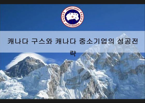 캐나다 구스와 캐나다 중소기업의 성공전략 (캐나다 구스)