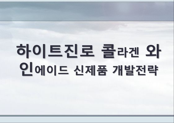 하이트진로 콜라겐 와인에이드 신제품 개발전략 : 신제품개발