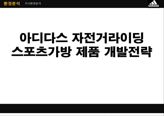 아디다스 자전거라이딩 스포츠가방 제품 개발전략 [스포츠가방 제품 ]