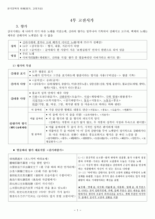 고전시가 향가
