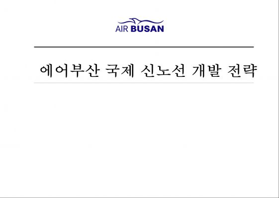 에어부산 국제 신노선 개발 전략 : 저가항공노선전략