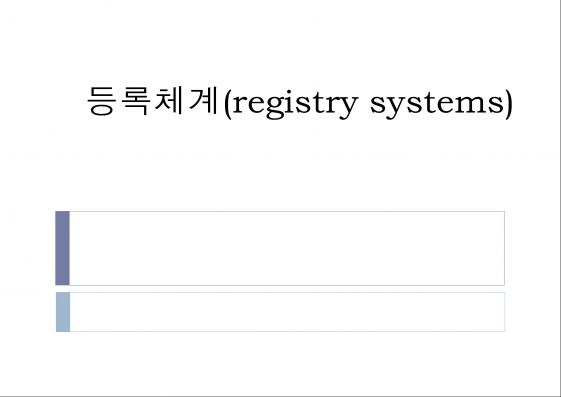 등록체계(registry systems)