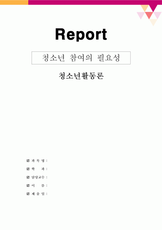 청소년활동론(청소년참여)