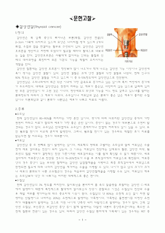성인 갑상선 레포트 자료
