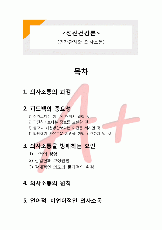 (시험대비) [정신건강론] 인간관계와 의사소통