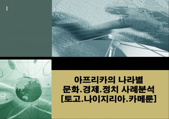 아프리카의 나라별 문화.경제.정치 사례분석 [토고.나이지리아.카메룬]