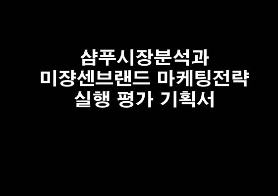 샴푸시장분석과 미쟝센브랜드 마케팅전략 실행 평가 기획서