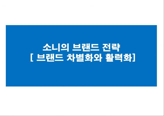 소니의 브랜드 전략 [ 브랜드 차별화와 활력화]