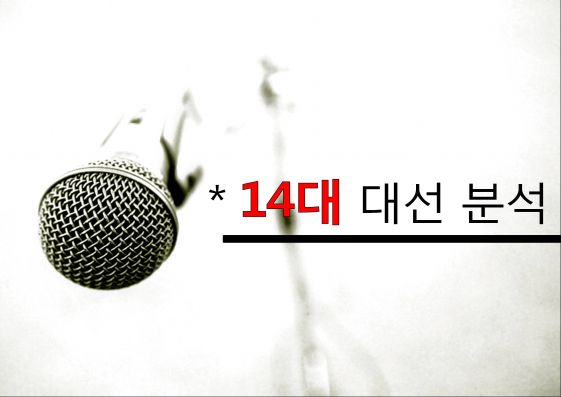 14대 대선 분석