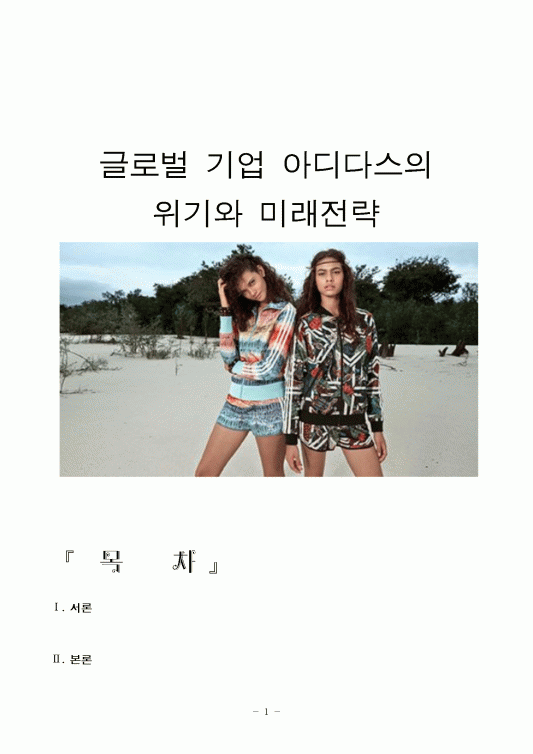 글로벌 기업 아디다스의 위기와 미래전략 [글로벌기업]