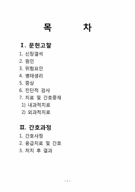 성인간호실습 ER 신장결석(신결석, 요로결석) 케이스스터디(문헌고찰, 간호과정)  만점자료