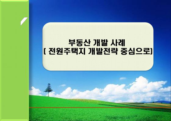 부동산 개발 사례 - 전원주택지 개발전략 중심으로