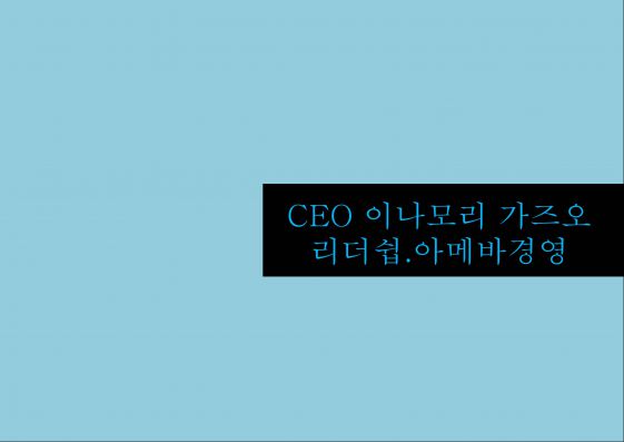 CEO 이나모리 가즈오 리더쉽.아메바경영
