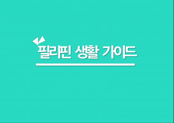 필리핀 생활 가이드