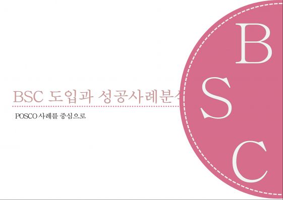 BSC 도입과 성공사례분석