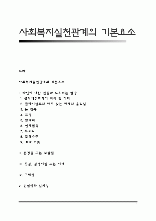 사회복지실천관계의 기본요소
