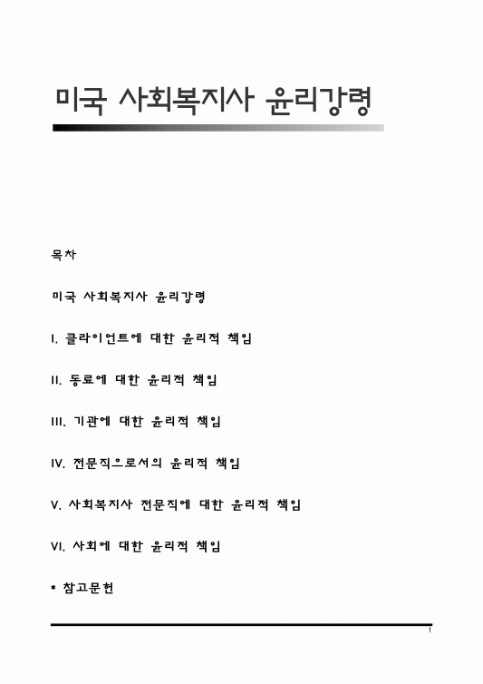 미국 사회복지사 윤리강령