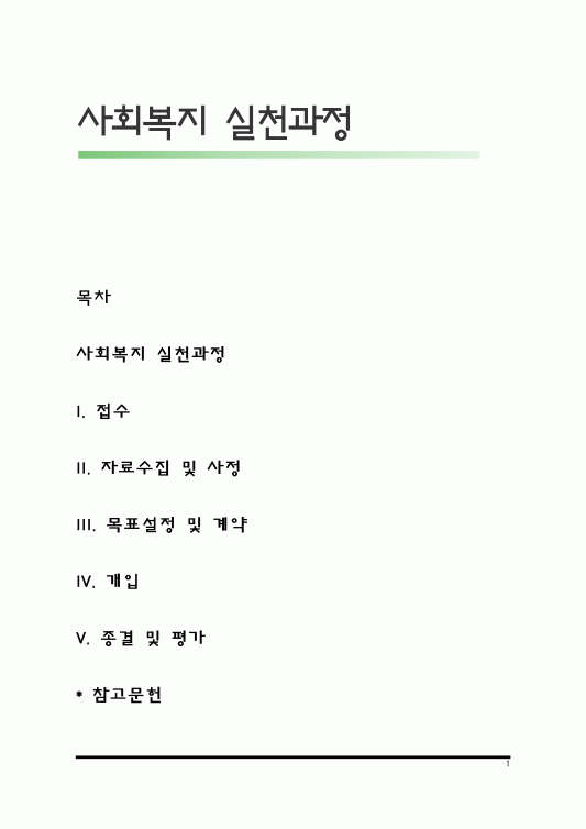 사회복지 실천과정