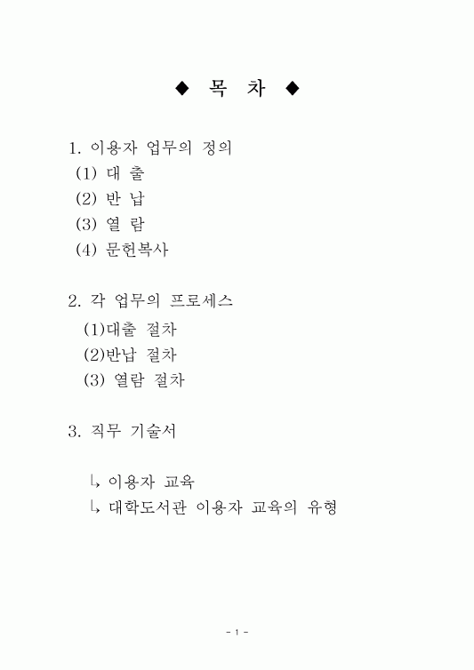 도서관 이용자 업무