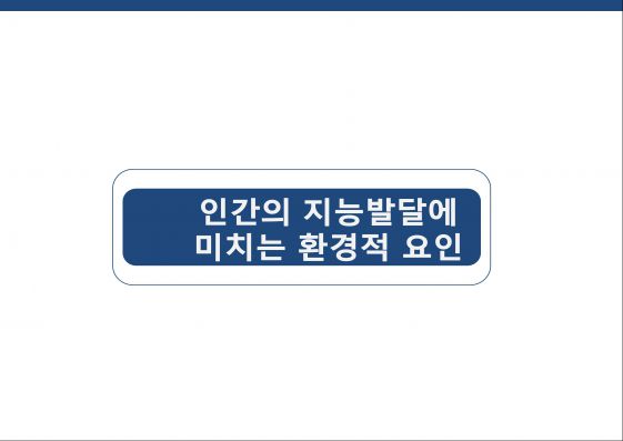 인간의 지능발달에미치는 환경적 요인