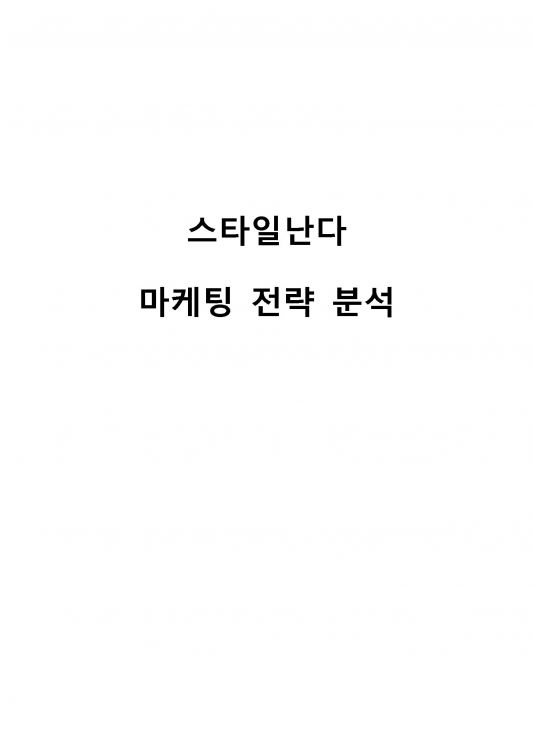 스타일난다 마케팅 전략 분석