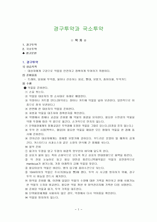 [기본 간호학 및 실습] 경구투약과 국소투약