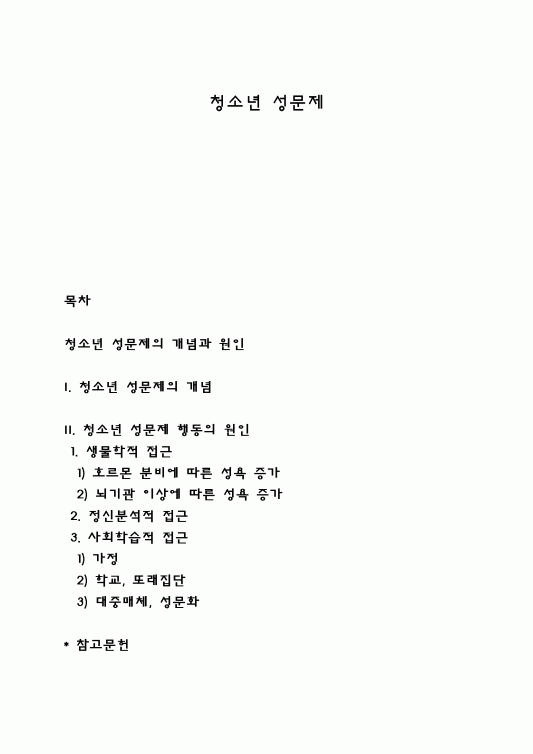 청소년 성문제 [분석/조사]