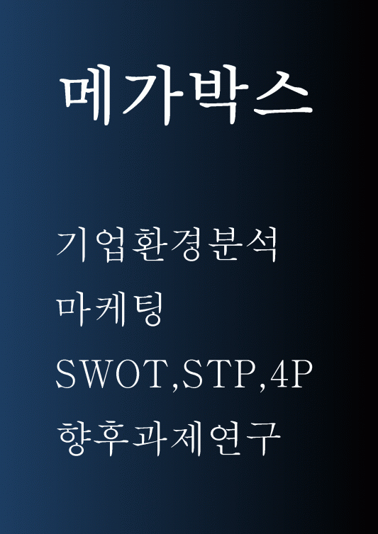 메가박스 기업환경분석과 마케팅 SWOTSTP4P전략분석및 메가박스 향후과제연구 -메가박스 마케팅 레포트