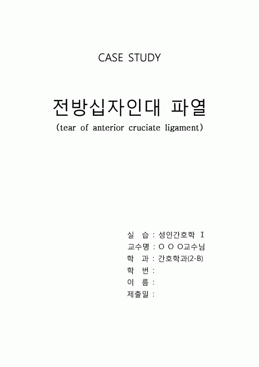 OR case 전방십자인대파열