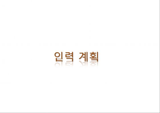 인력 계획 레포트 자료