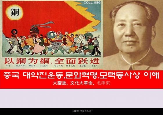중국 대약진운동문화혁명모택동사상 이해