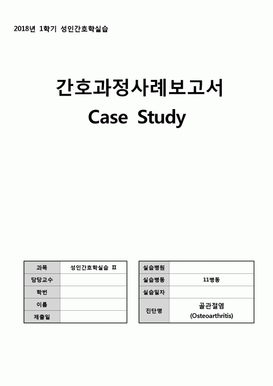 관절염 사례보고서