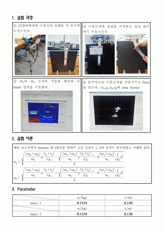 중앙대 이중진자 결과보고서