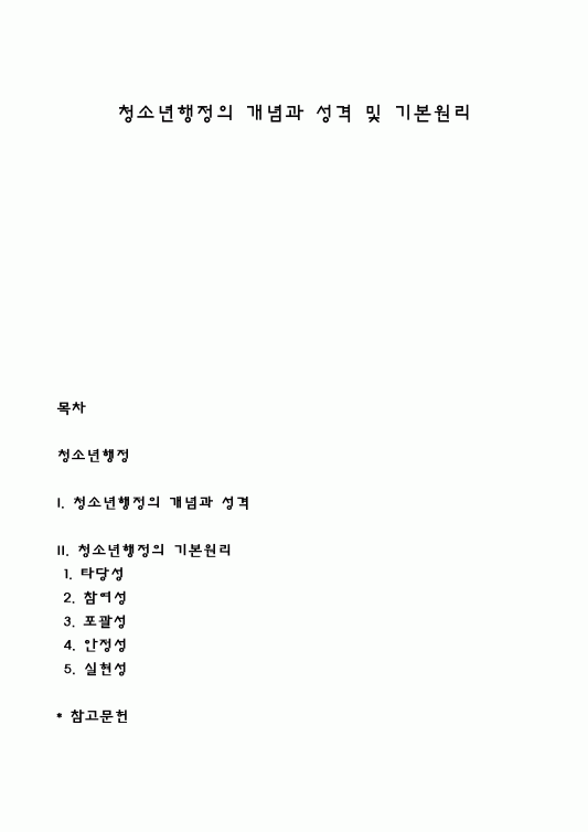 청소년행정 레포트 자료