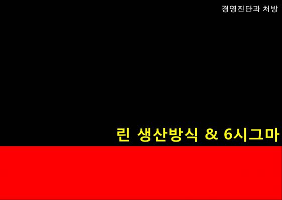 린 생산 방식의 개념린 생산 방식의 특성6시그마의 개념6시그마의 특성6시그마의 적용