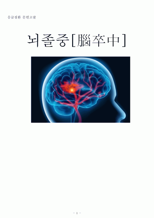 뇌졸중 문헌고찰 내용 정리