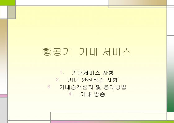 항공기 기내 서비스