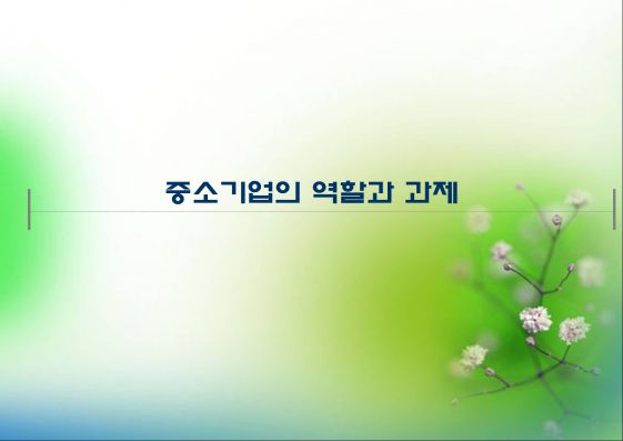 중소기업의 역할과 과제